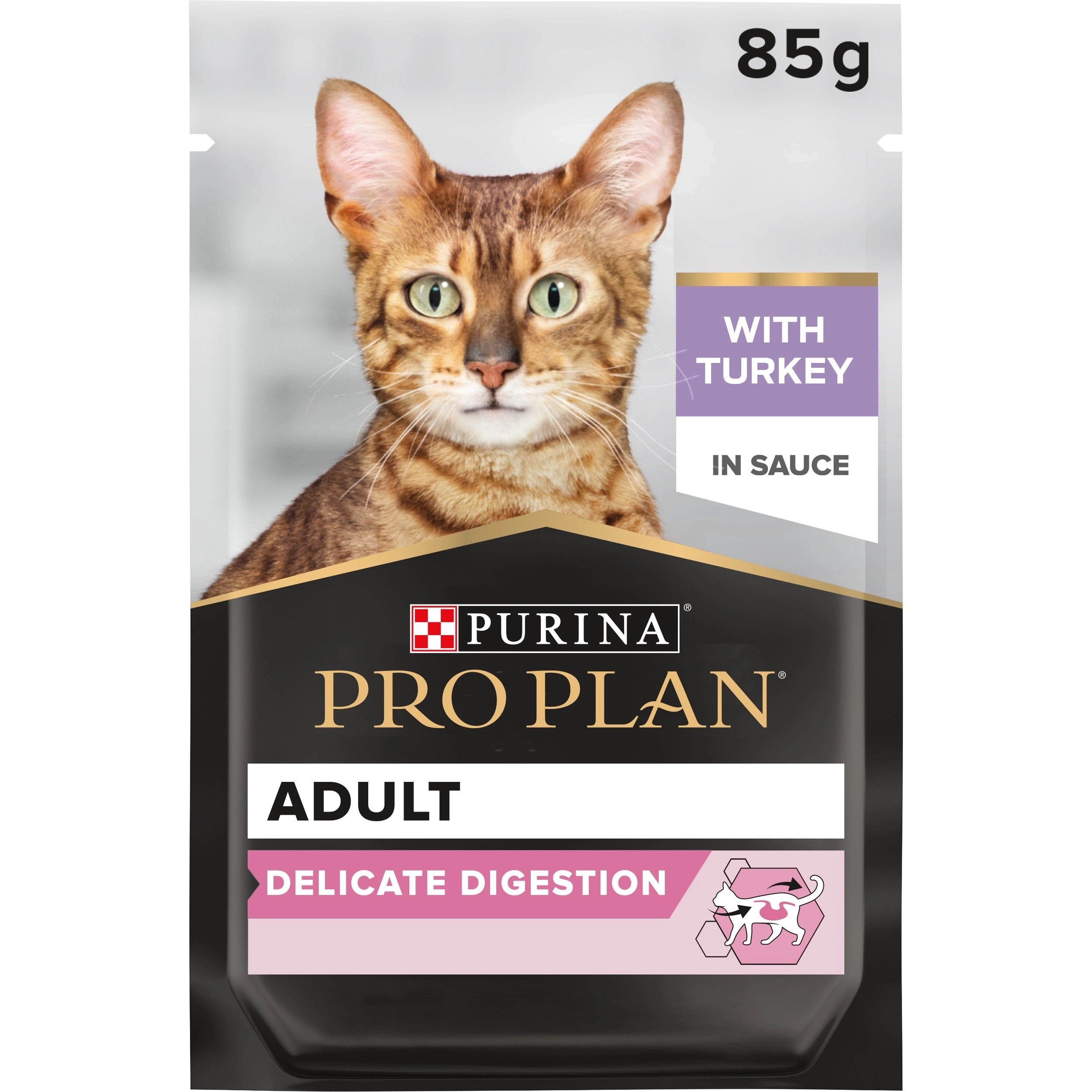 Purina Pro Plan Delicate Digestion Wet Cat Food, Turkey in Gravy 85g ...
